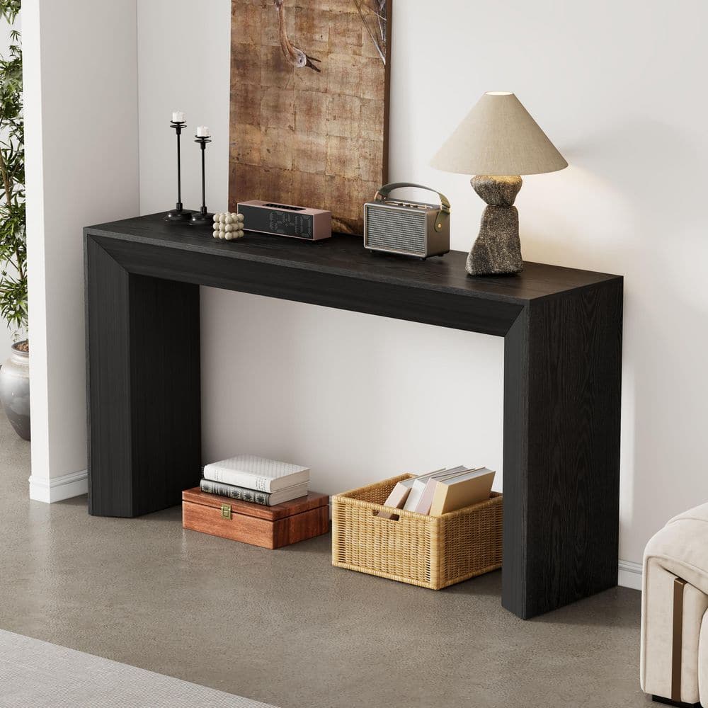 CHRISTOPHER KNIGHT HOME Foster Modern 59 in. Black Rectangle Wood ...