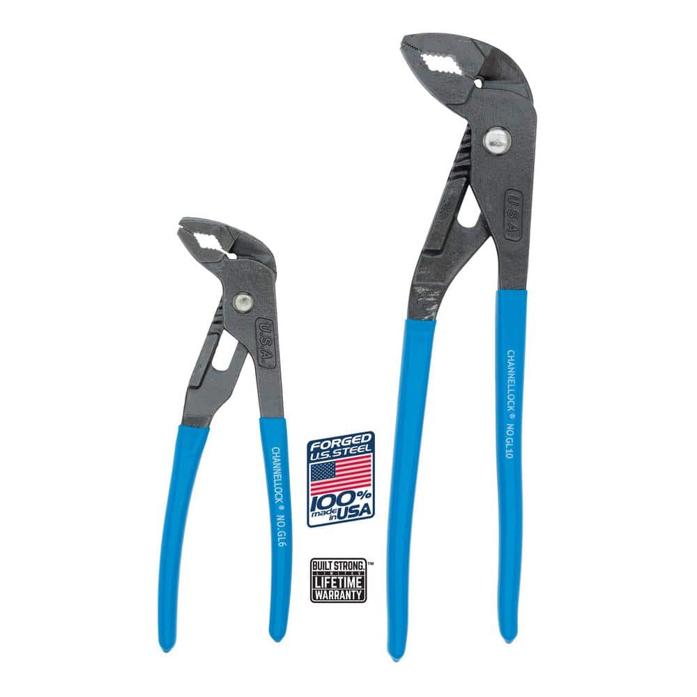 Channellock GRIPLOCK 9-1/2 in., 6-1/2 in. Tongue and Groove Plier Set ...