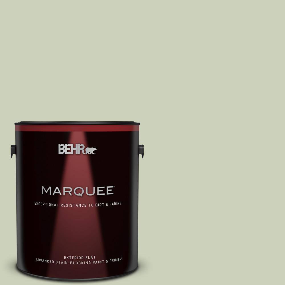 BEHR MARQUEE 1 gal. #PPU10-09 Chinese Jade Flat Exterior Paint & Primer ...