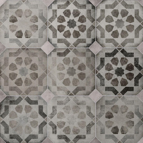 Merola Tile Laverton Octagon Beige with Taco Natural 8 in. x 8 in ...