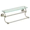 Delta 18 in. Glass Shelf with Double Towel Bar in SpotShield Brushed ...