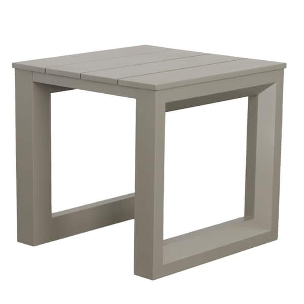 Outdoor Tan Aluminium Patio Side Table BFDATENUM246 - The Home Depot