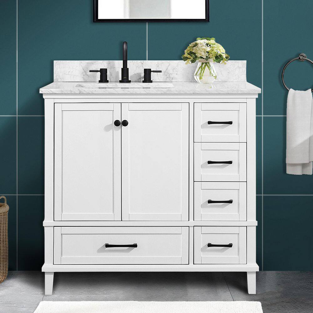 Home Decorators Collection Merryfield 37 in. Single Sink White Bath ...
