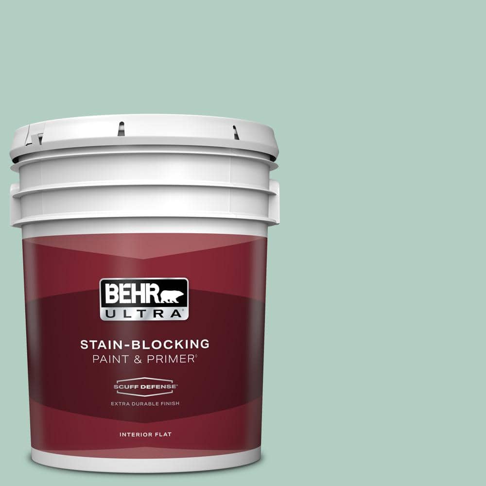 BEHR ULTRA 5 gal. #M430-3 Wintergreen Dream Extra Durable Flat Interior ...
