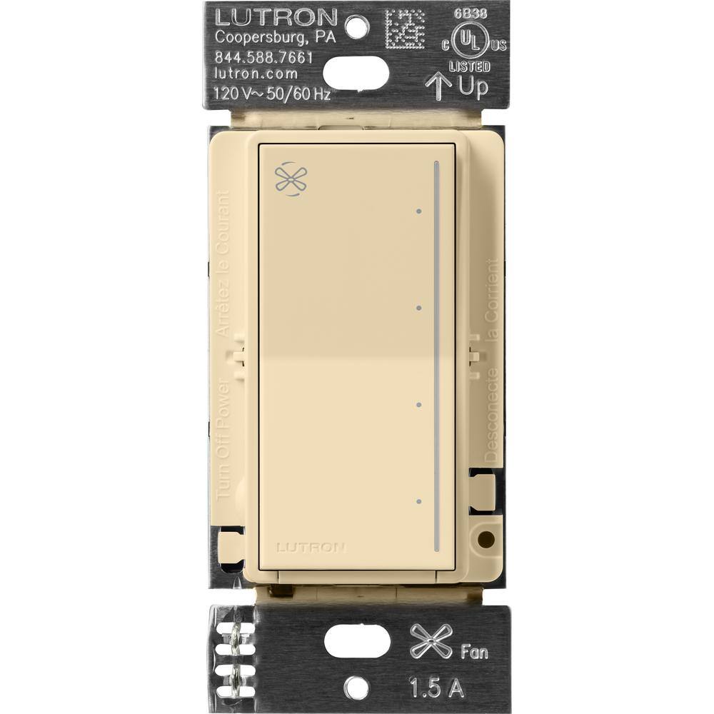 Lutron Sunnata Touch Fan Control, 4-Speed, 1.5 Amp/Single-Pole, Ivory ...