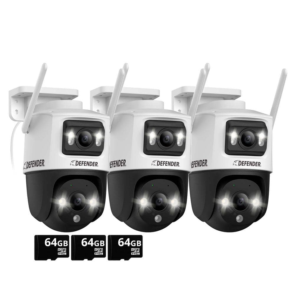 Defender AI Powered Guard Pro 3K PLUS Dual Lens PTZ Wi-Fi 6-Plug-in ...