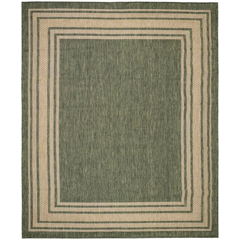 Nourison Horizon Indoor/Outdoor Green 8 ft. x 10 ft. Bordered ...