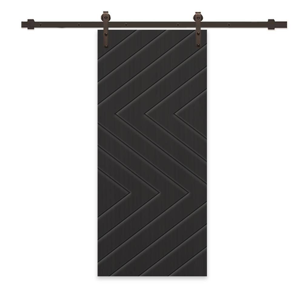 CALHOME 42 in. x 96 in. Black Stained Composite MDF Paneled Interior ...