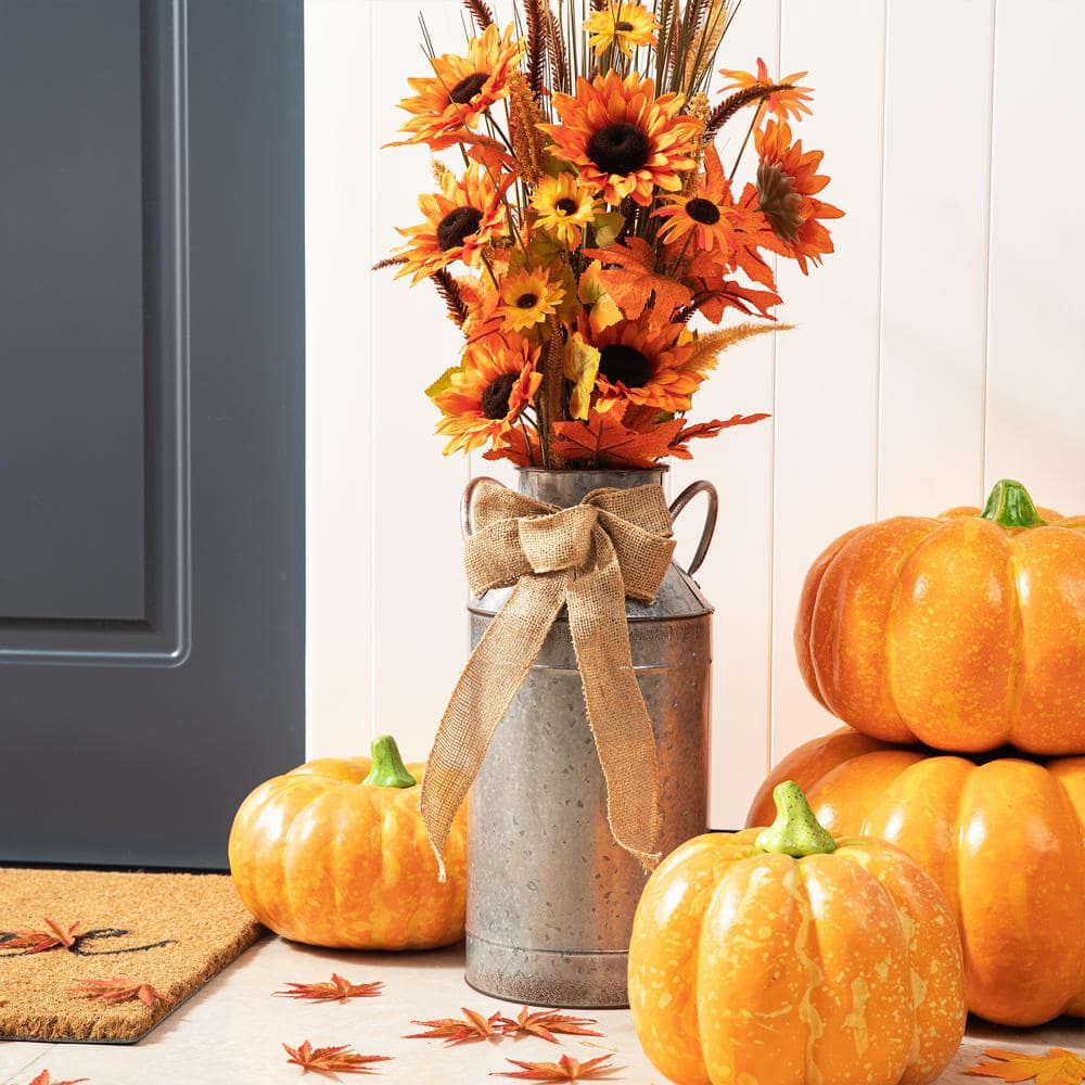 Glitzhome 39.75 in. H Fall Sunflower Leaf Potted Tree 2019500015 - The ...