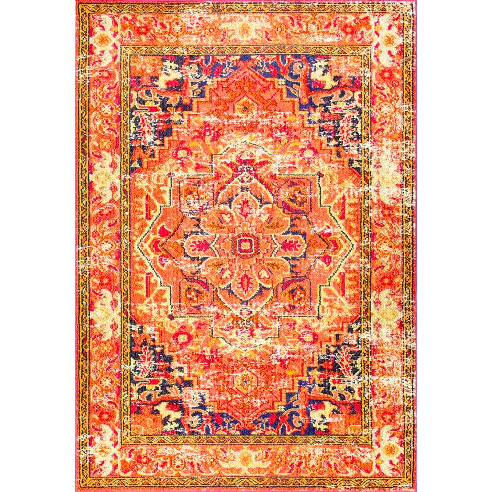 nuLOOM Mackenzie Vintage Orange 5 ft. x 8 ft. Area Rug KKCB10B-53077 ...