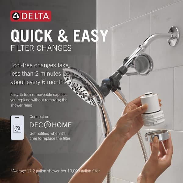 Delta Clarifi In2ition 4-Spray Dual Wall Mount Fixed and Handheld ...