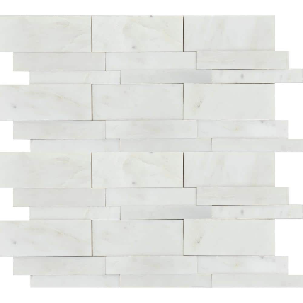 EMSER TILE Marble Winter Frost Polished 12.01 in. x 12.01 in. x 12 mm ...