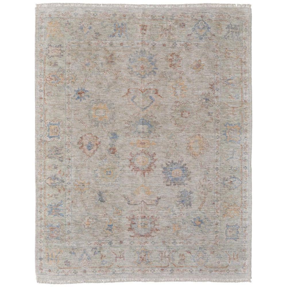 HomeRoots 4 X 6 Tan, Brown, Blue Floral Area Rug 2000566222 - The Home ...