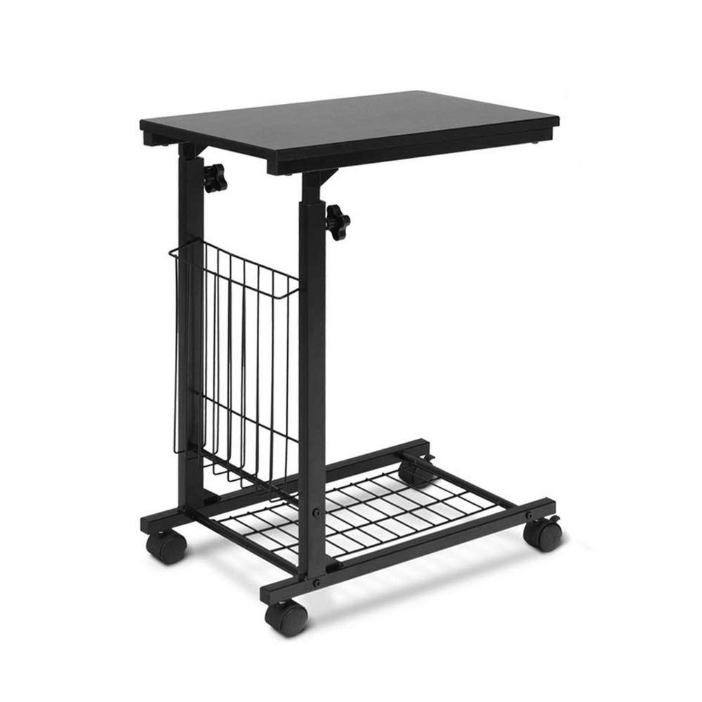 ANGELES HOME 12 in. Black 25.5 to 40.5 in. Chipboard Top C Table End ...