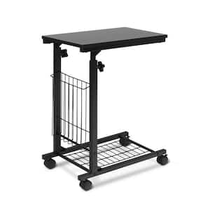 ANGELES HOME 12 in. Black 25.5 to 40.5 in. Chipboard Top C Table End ...