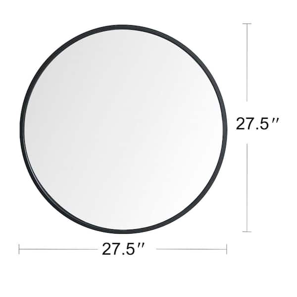 28 in. W x 28 in. H Round Framed for Wall Bathroom Vanity Mirror in ...
