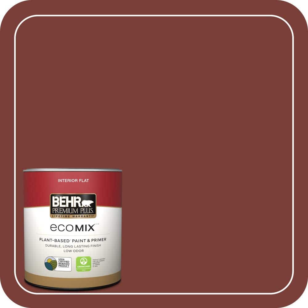 BEHR PREMIUM PLUS 1 qt. #PPU2-02 Red Pepper Flat EcoMix Plant-Based ...