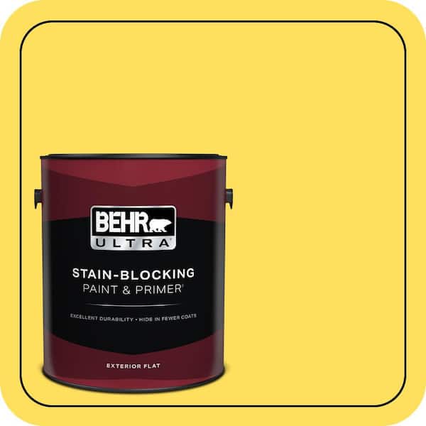 BEHR ULTRA 1 gal. #380B-5 Neon Light Flat Exterior Paint & Primer ...