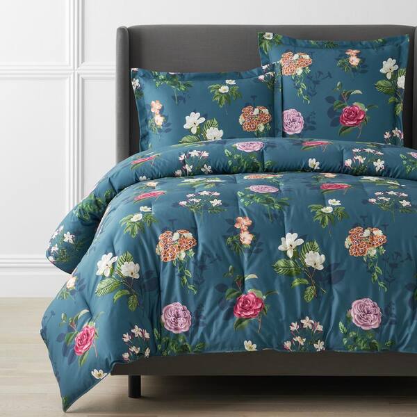 The Company Store Legends Hotel Cameilla Floral Wrinkle-Free Blue Multi ...