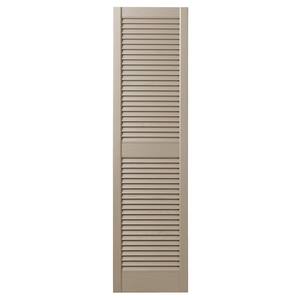 Ply Gem 15 in. x 25 in. Open Louvered Polypropylene Shutters Pair in ...