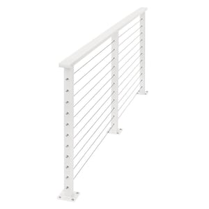 CityPost 58 ft. Deck Cable Railing, 36 in. Base Mount in White CP-58-W ...