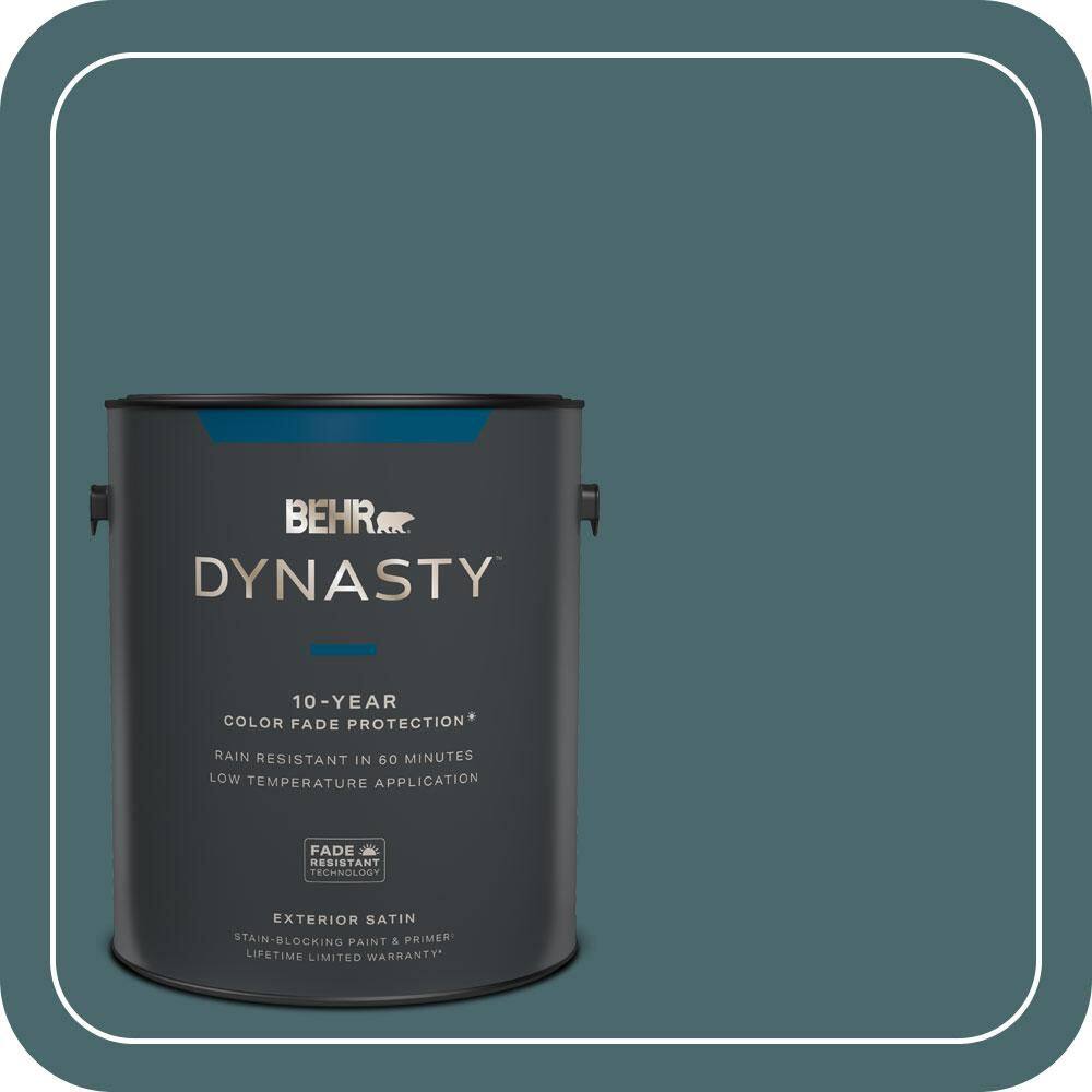 BEHR DYNASTY 1 gal. #500F-7 Mythic Forest Satin Enamel Exterior Stain ...