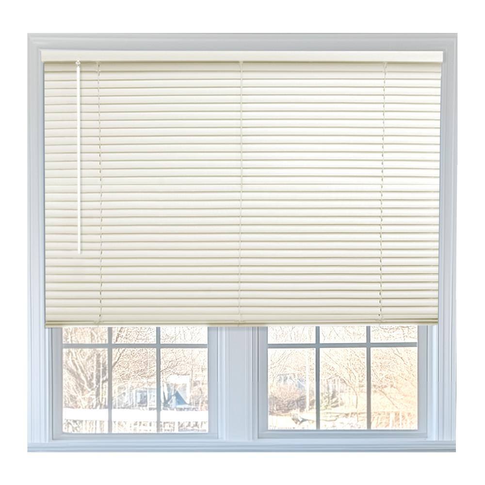 Chicology Alabaster Cordless Room Darkening Vinyl Mini Blind with 1 in ...