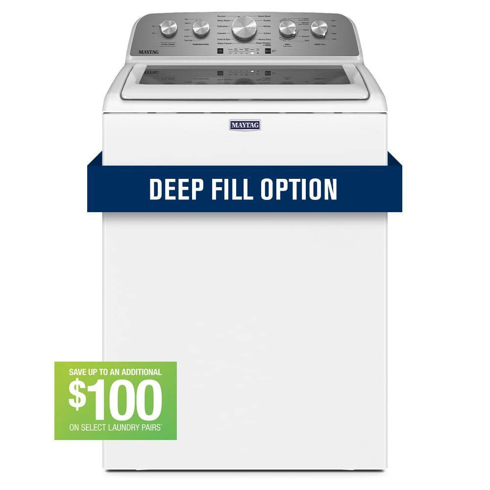 Maytag 4.8 cu. ft. Top Load Washer in White with Extra Power MVW5430MW ...