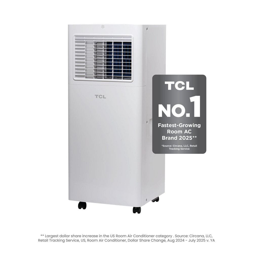 TCL 5,000 (DOE) BTU Smart Portable Air Conditioner, Fan and ...