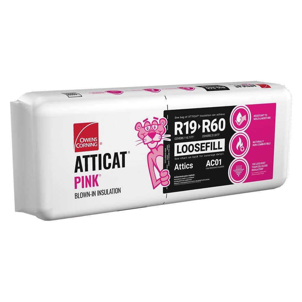 Owens Corning R-19 - R-60 AttiCat PINK Fiberglass Blown-in Insulation ...
