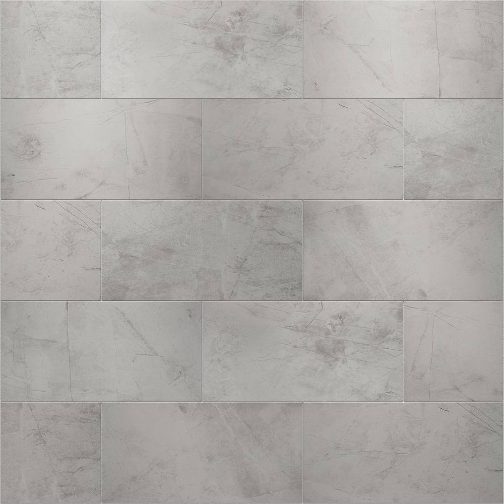 CRUZ BAY STUDIO Pierre 12 in. x 24 in. Light Grey Matte Porcelain Wall ...