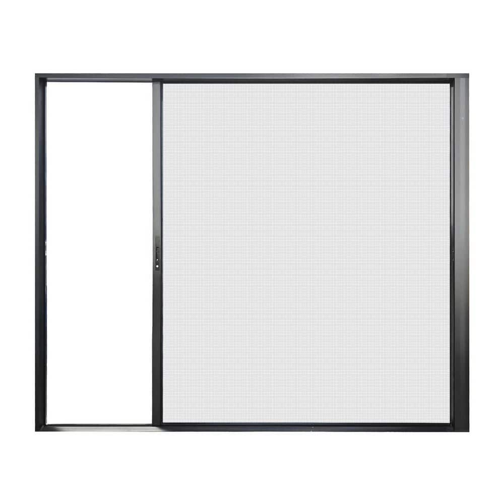 ATVIO 96 in. x 80 in. Right to Left Matte Black Aluminum Sliding ...