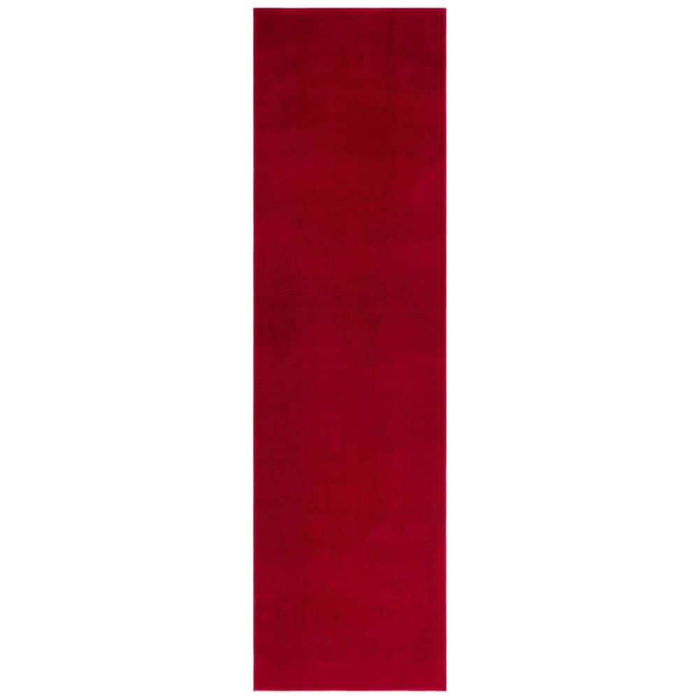 SAFAVIEH Loft Red 2 ft. x 9 ft. Machine Washable Modern Solid Runner ...