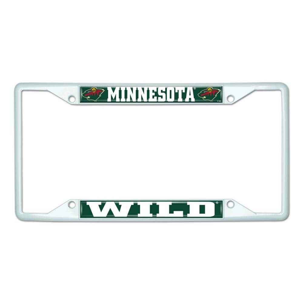 FANMATS Universal Fit NHL - Minnesota Wild License Plate Frame - White ...