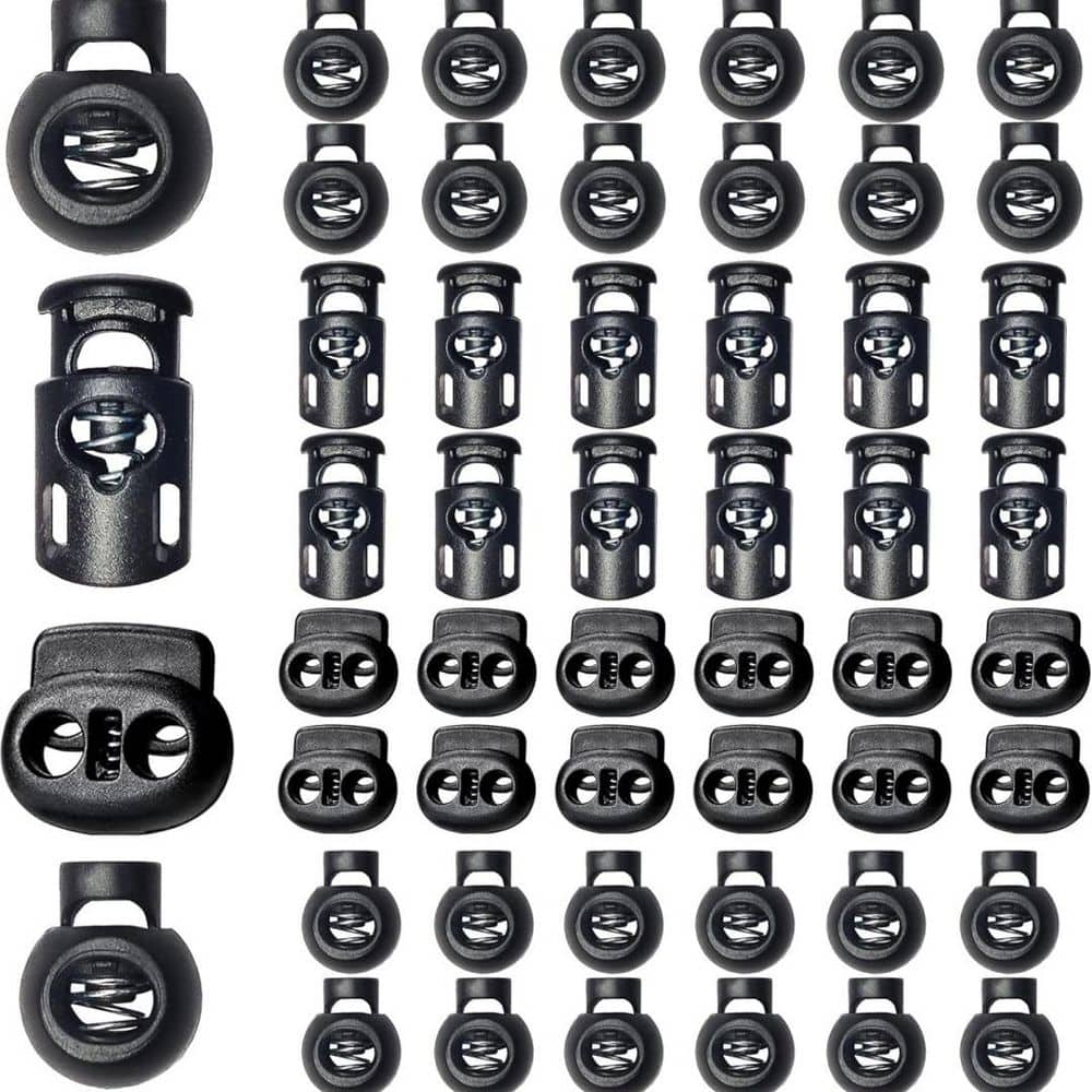 Lukyamzn 48-Pieces Plastic Cord Locks for Drawstrings Shoelaces and ...