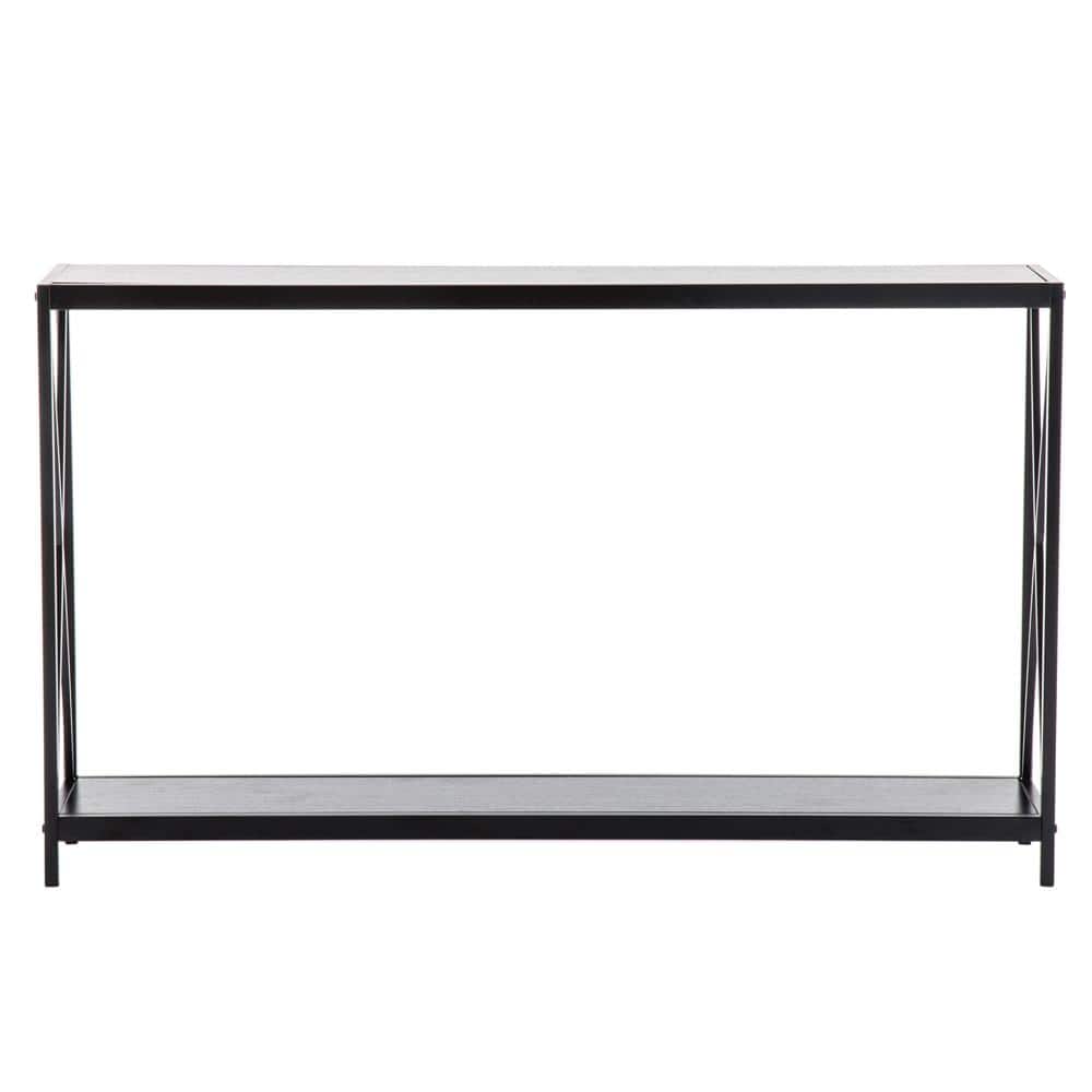 Outopee 47.24 in. Standard Rectangle Black MDF Wood Console Table with ...