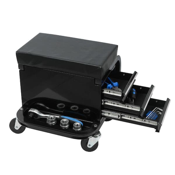 Damodpoy 350 lb. Capacity Black Steel Rolling Creeper, Garage Mechanics ...