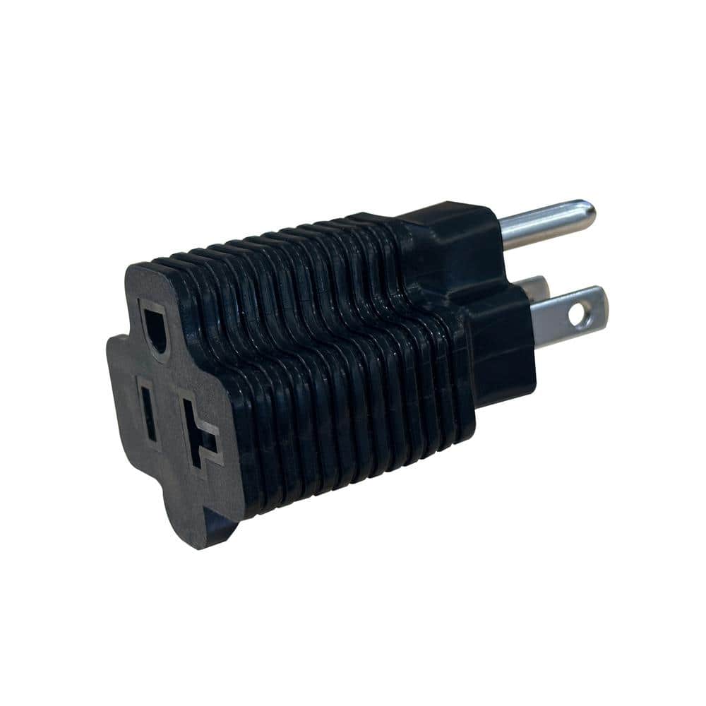 Plug Adapter 15 Amp to 20 Amp Grounded 1 T-blade Female Outlet Splitter ...