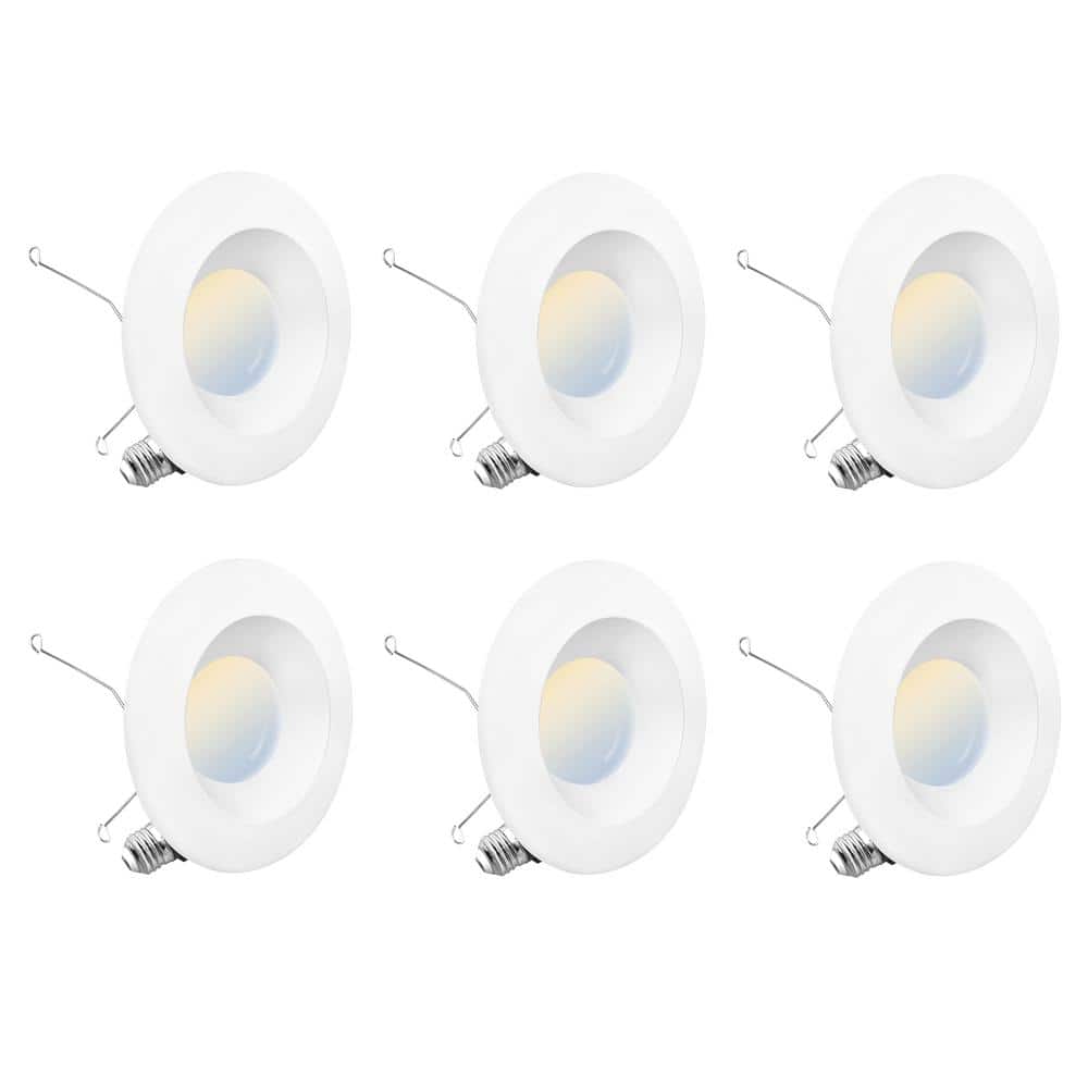 InfiBrite 6 in. 5CCT 12-Watt 1100 Lumens Recessed Retrofit LED Sleek ...