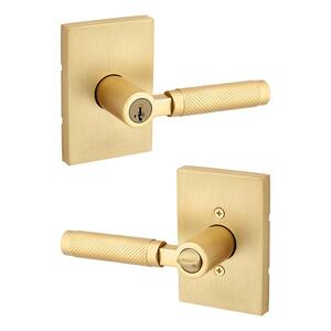 Reviews for Kwikset Halifax Square Satin Brass Keyed Entry Door Handle ...