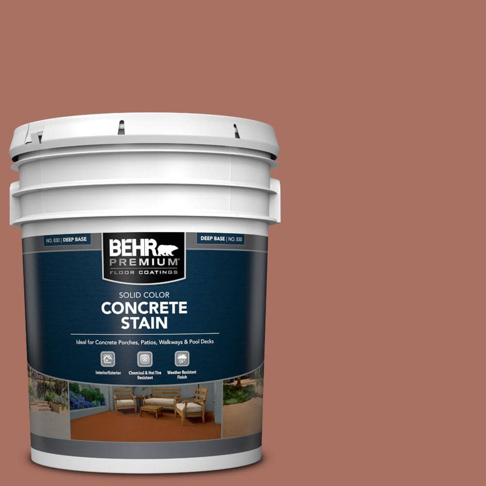 BEHR PREMIUM 5 gal. #PFC-08 Terra Brick Solid Color Flat Interior ...