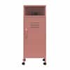 Ameriwood Cache Metal Locker Style Wheeled Storage Cart in Dusty Rose ...