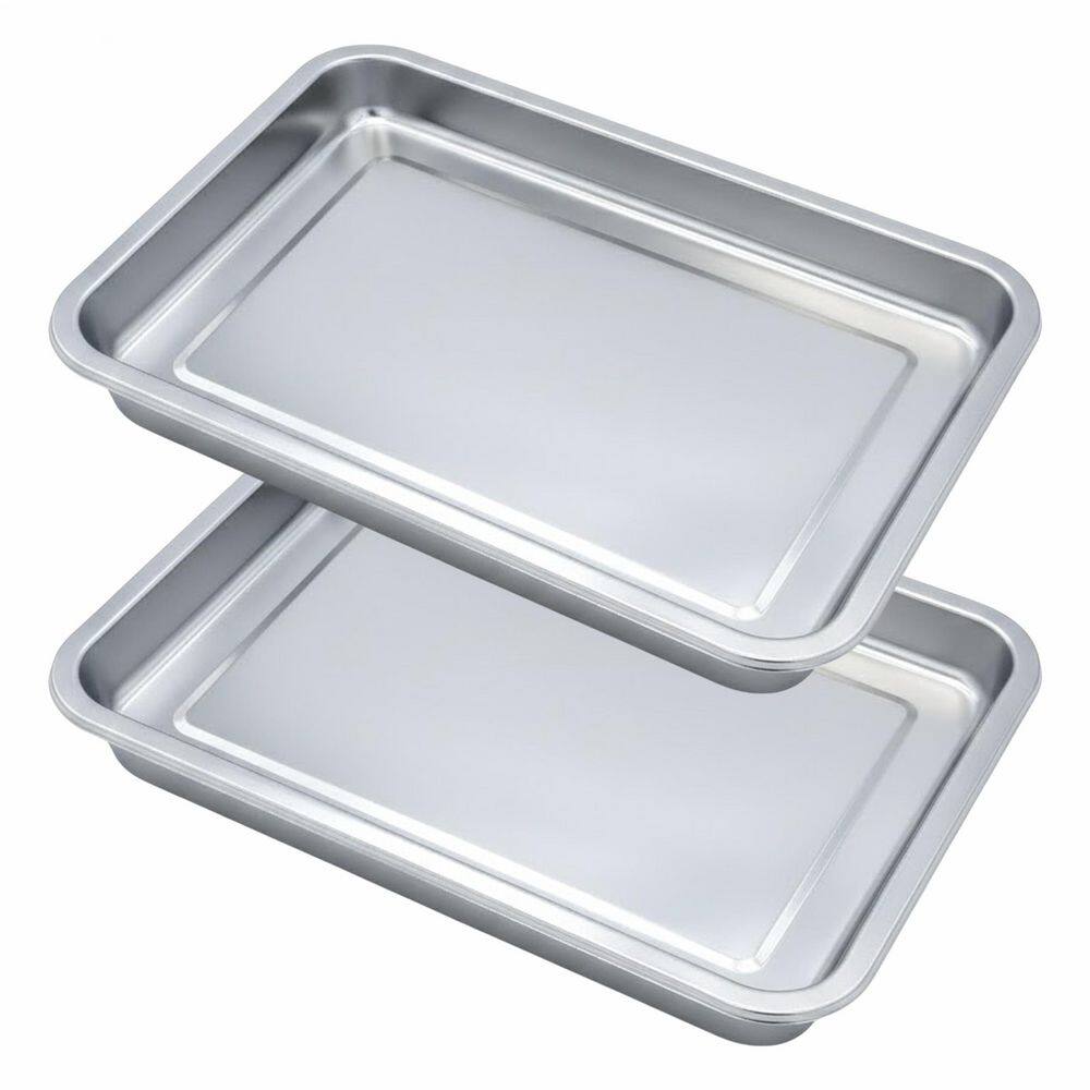 Lynzavix Silver Stainless Steel Kitchen Tray Set with Stackable Grill ...