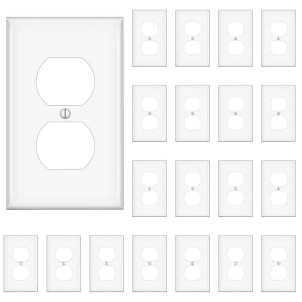 ENERLITES 1-Gang Gold Duplex Outlet Plastic Screwless Wall Plate (20 ...