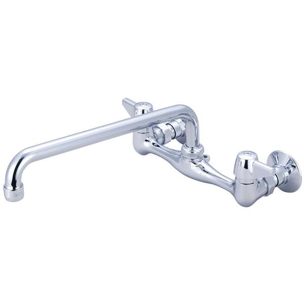 Central Brass Double-Handle Wall Mount Standard Kitchen Faucet in ...