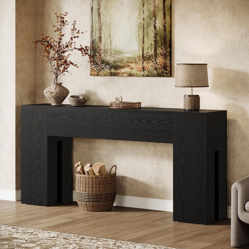 TRIBESIGNS WAY TO ORIGIN Benjamin 71 in. Black Rectangle Wood Console ...