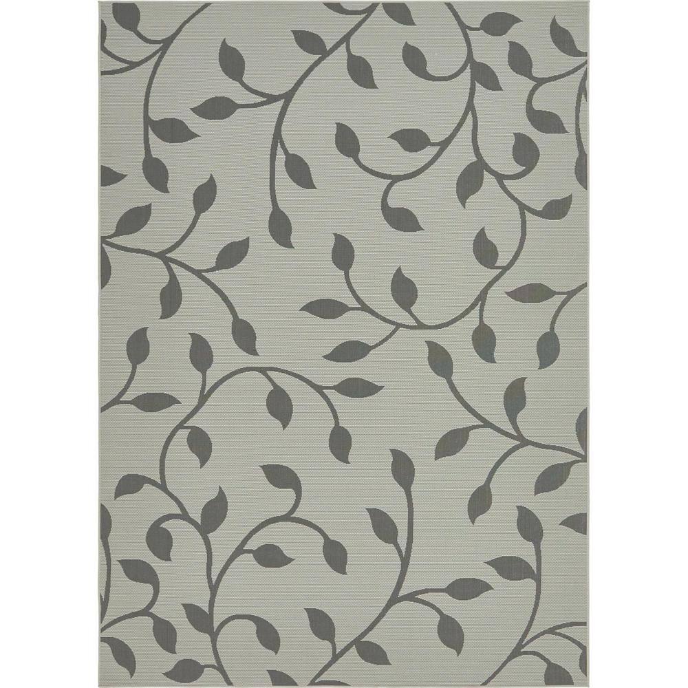 Unique Loom Outdoor Botanical Dark Gray 8' 0 x 11' 4 Area Rug 3140603 ...