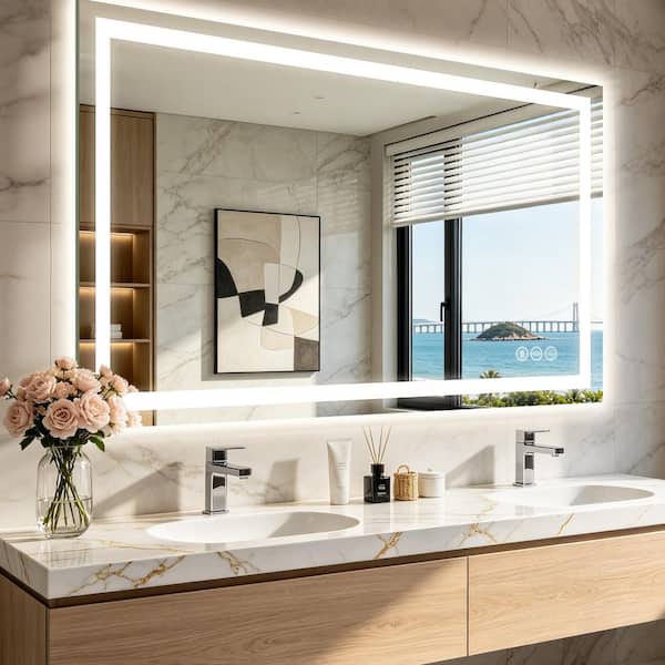 Reviews for LuxHomez 36 in. W x 36 in. H Frameless LED Mirror Anti-Fog ...