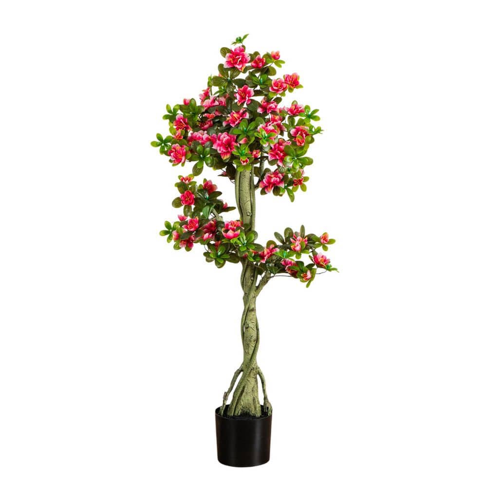 Nearly Natural 4ft. UV Resistant Artificial Azalea Tree (Indoor/Outdoor ...