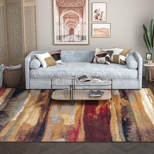 Tayse Rugs Festival Abstract Multi-Color 7 ft. x 10 ft. Indoor Area Rug ...